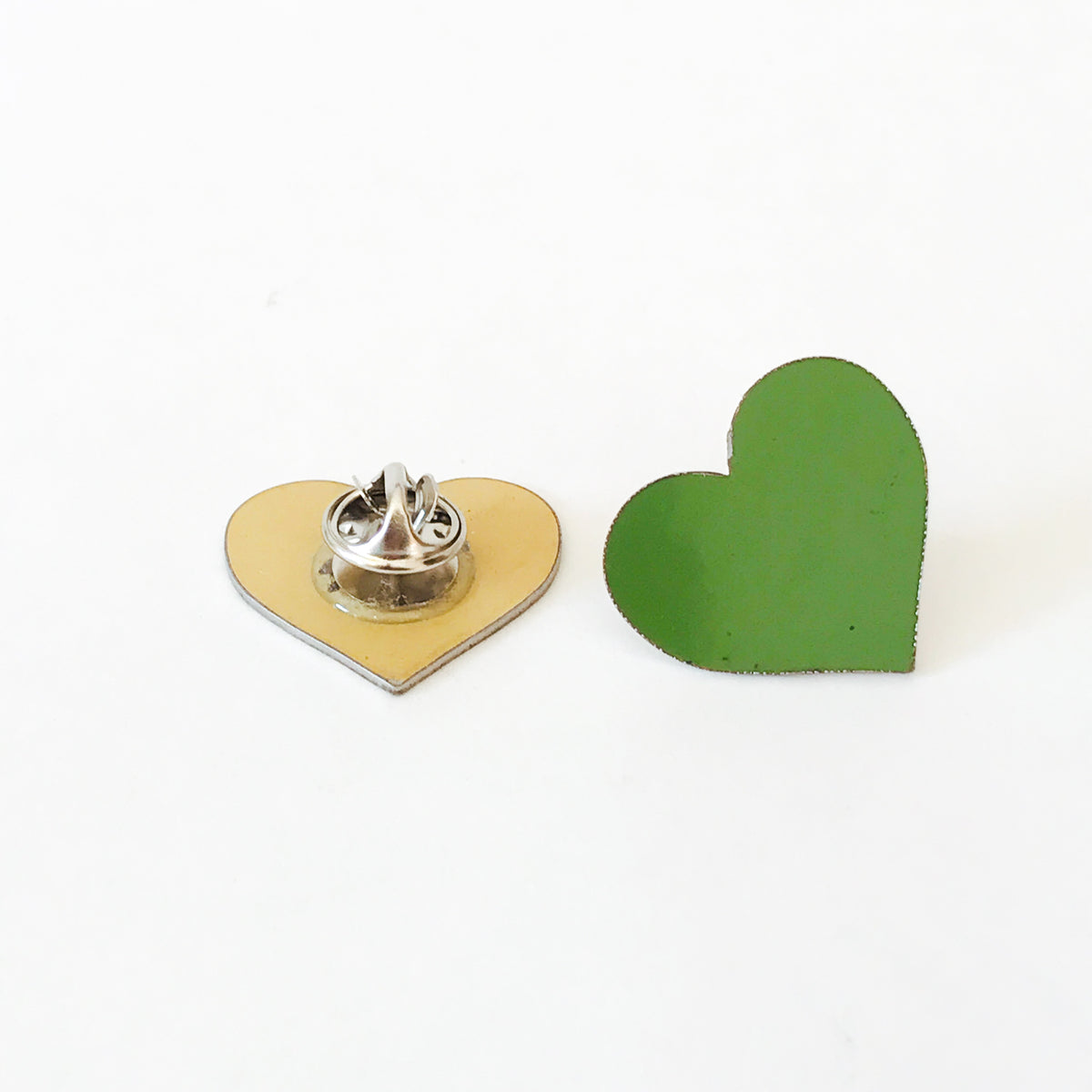 Spring Green Heart Lapel Pin Broach | MetalMetcalfe